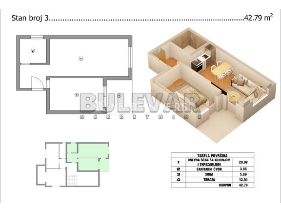 Novogradnja 43m2 Branko Bjegović