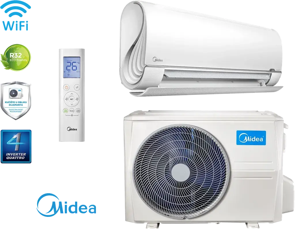 Midea Breezeless Inverter klima MSFAAU-12HRFN8-QRD6GW