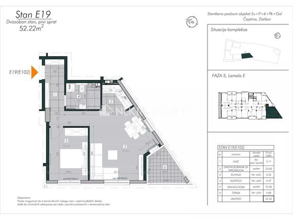 Prodaja, stan dvosoban, Čajetina Čajetina