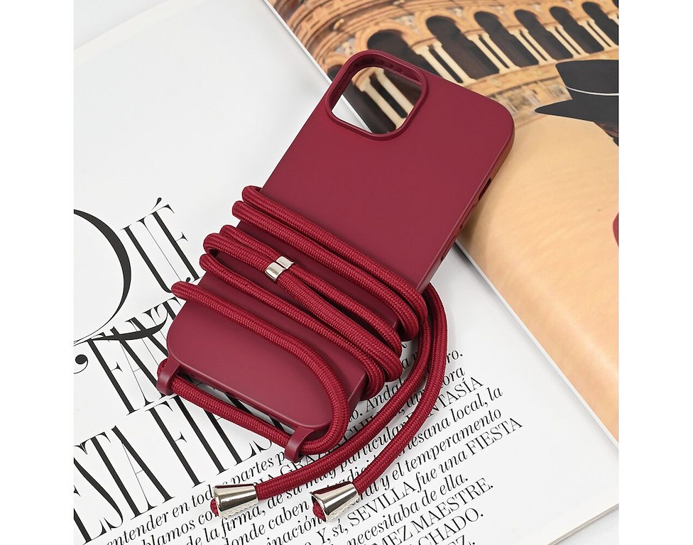 Futrola Crossbody - iPhone 15 bordo
