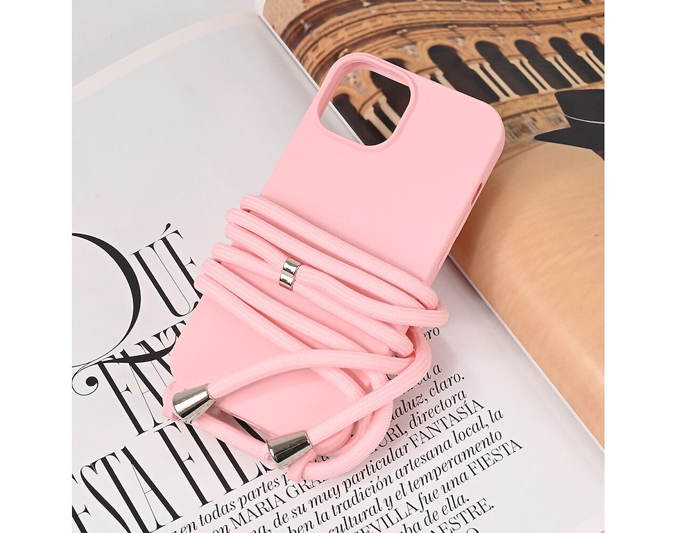 Futrola Crossbody - iPhone 15 roze