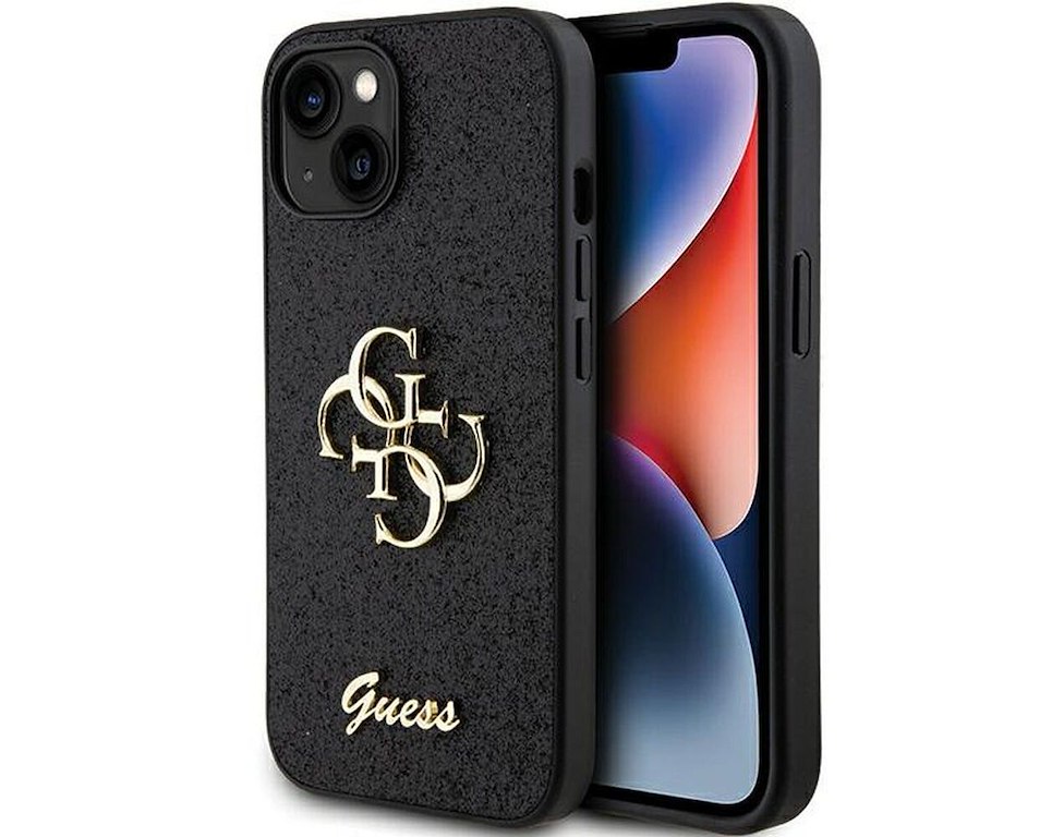 Futrola Guess Hc Fixed Glitter 4G Big Metal Logo - iPhone 15 crna (GUHCP15SHG4SGK)