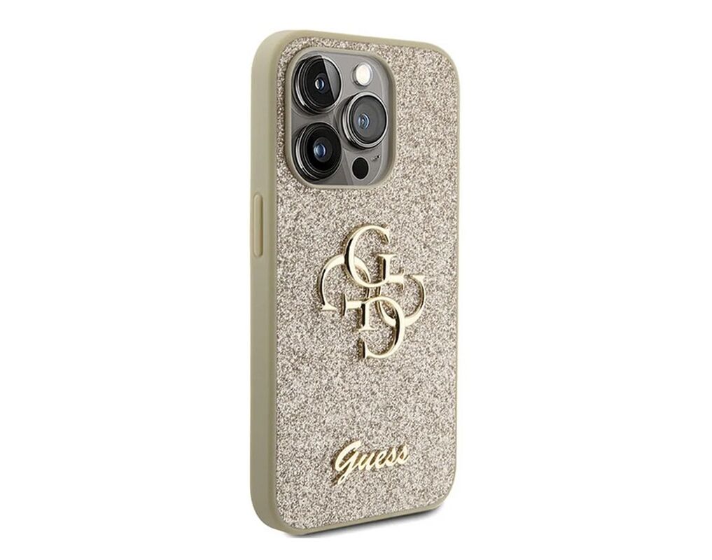 Futrola Guess Hc Fixed Glitter 4G Big Metal Logo - iPhone 15 Pro 6.1 zlatna (GUHCP15LHG4SGD)