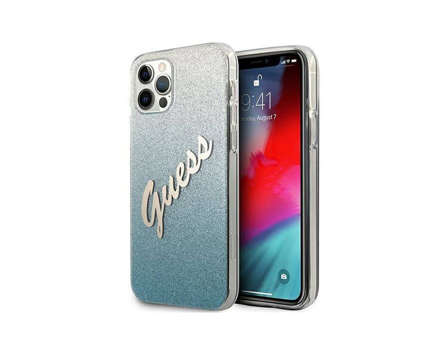 Futrola Guess Hc PC/TPU Script Glitter Gradient - iPhone 12/12 Pro 6.1 plava (GUHCP12MPCUGLSBL)