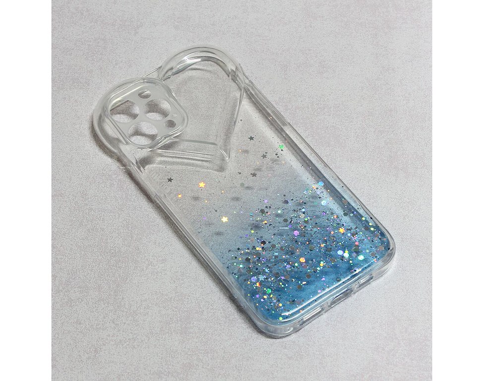 Futrola Heart Glitter - iPhone 12 Pro 6.1 plava