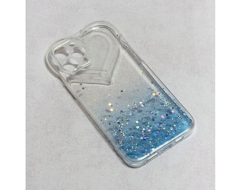 Futrola Heart Glitter - iPhone 12 Pro Max 6.7 plava