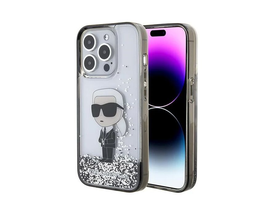 Futrola Karl Lagerfeld Hc Liquid Glitter Ikonik - iPhone 15 Pro 6.1 Transparent (KLHCP15LLKKNSK)