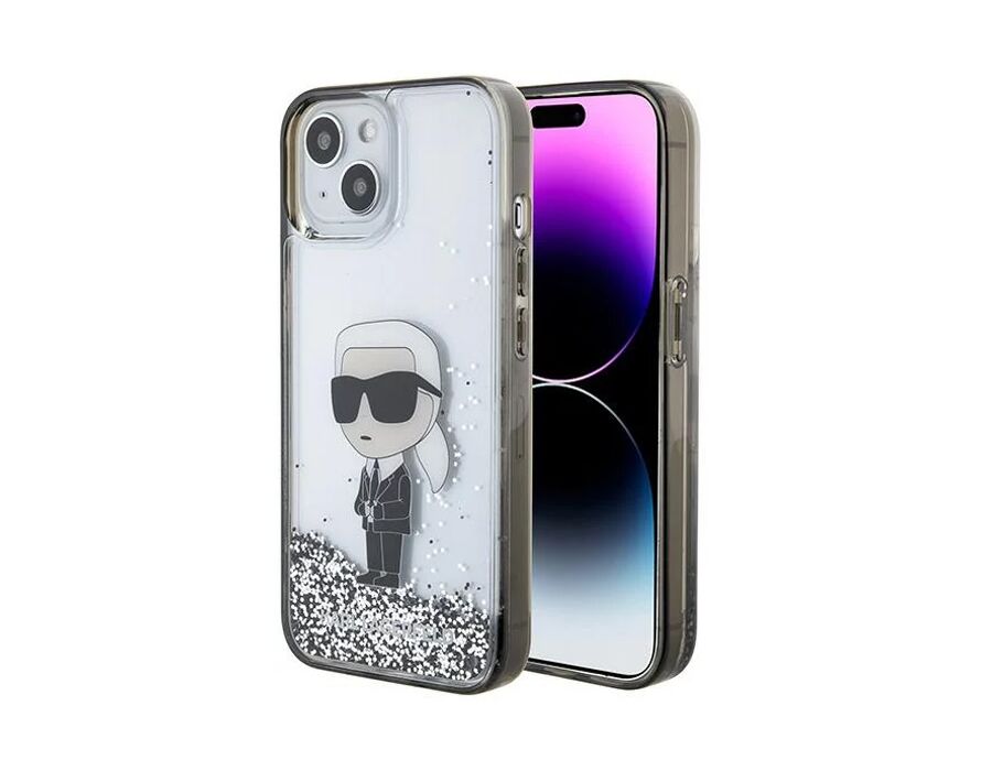 Futrola Karl Lagerfeld Hc Liquid Glitter Ikonik - iPhone 15 Transparent (KLHCP15SLKKNSK)