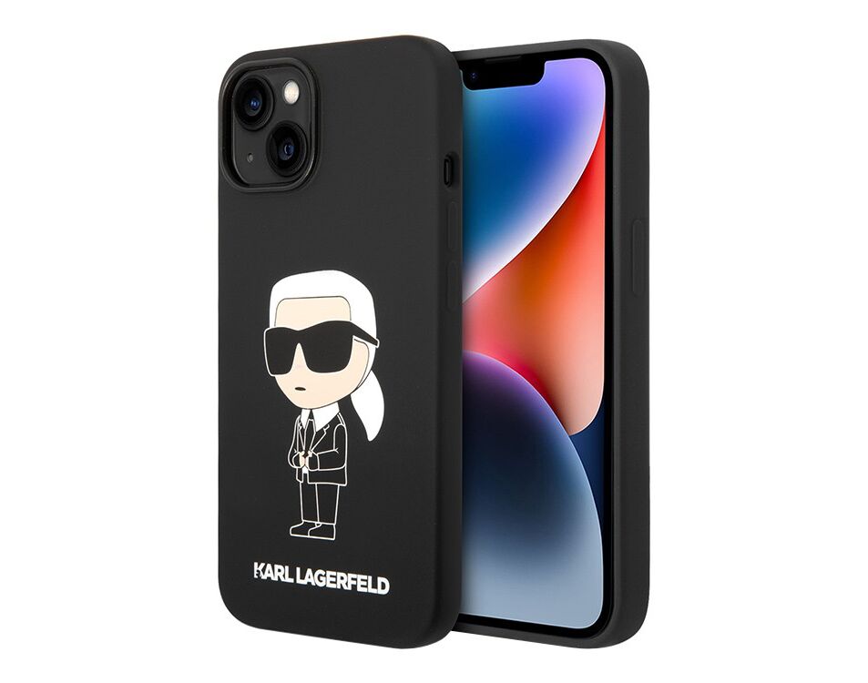 Futrola Karl Lagerfeld Hc Silicone NFT Ikonik - iPhone 15 crna (KLHCP15SSNIKBCK)