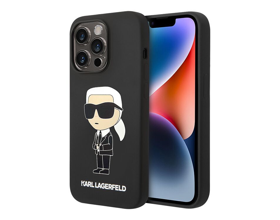 Futrola Karl Lagerfeld Hc Silicone NFT Ikonik - iPhone 15 Pro 6.1 crna (KLHCP15LSNIKBCK)