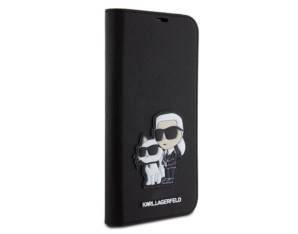 Futrola Karl Lagerfeld Saffiano BP Nft Karl&Choupette - iPhone 15 Pro Max 6.7 crna (KLBKP15XSANKCPK)