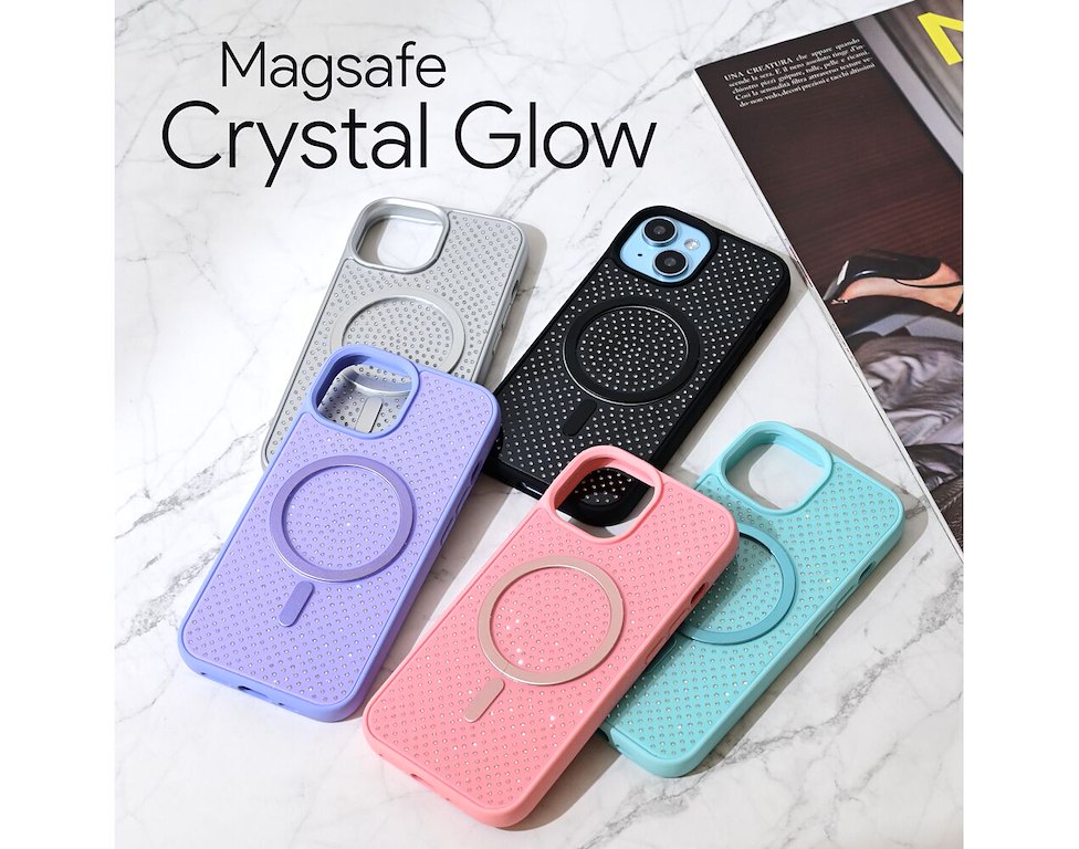 Futrola Magsafe Crystal Glow - iPhone 15 Pro Max 6.7 srebrna