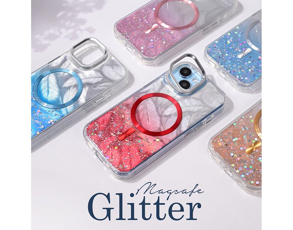 Futrola Magsafe Glitter - iPhone 13 Pro Max 6.7 plava