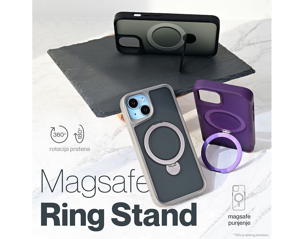 Futrola Magsafe Ring Stand - iPhone 16 Pro Max 6.9 ljubicasta