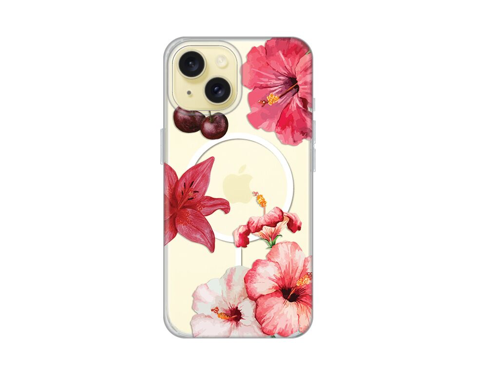 Futrola print Magsafe - iPhone 15 Hibiscus