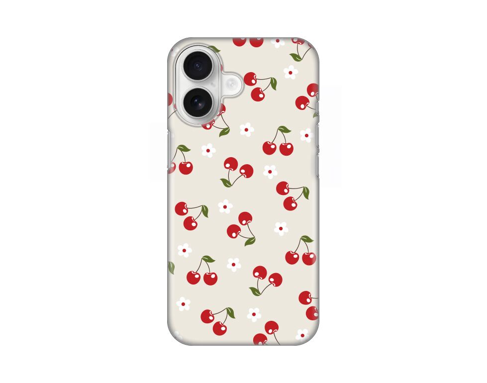 Silikonska futrola PRINT - iPhone 16 6.1 Cherry and Flowers