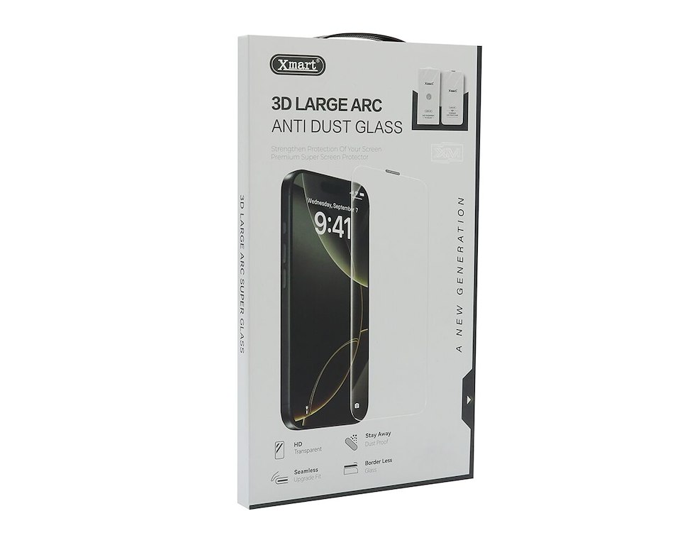 Zastitna folija za ekran GLASS X-MART ARC providna - iPhone 16 Pro Max (6.9) (MS)
