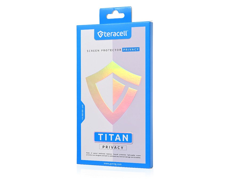Zastitno staklo Tempered Glass Privacy Teracell Titan 2.5D - iPhone 16 Pro crni
