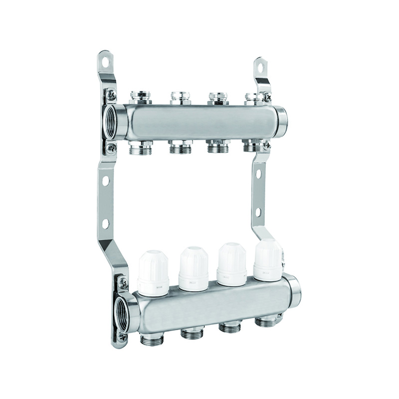 Razdelnik - sabirnik sa ventilima + nosači - INOX