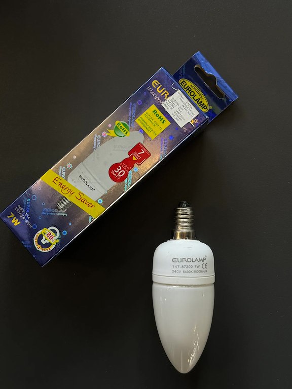 EUROLAMP stedna sijalica E14 7w 6400k