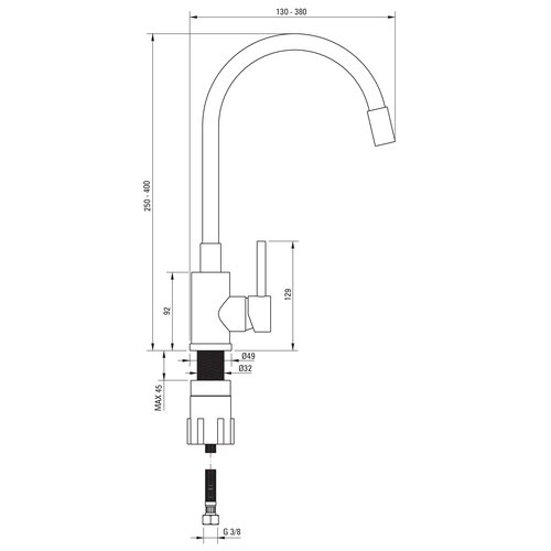 Deante Slavina Luno W720