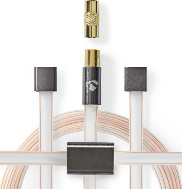 ANFMBW105AT20 FM Antena IEC koaksijalni muški, Gold Plated, 50Ohm, Unshielded, 2m, PVC FO