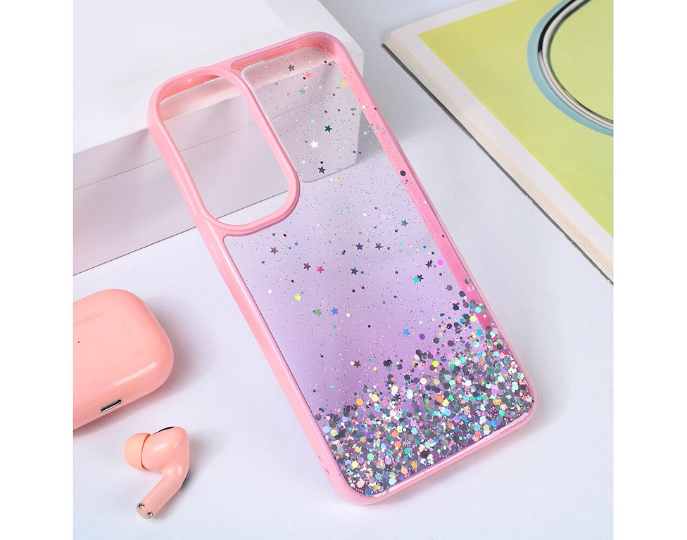 Futrola Frame Glitter - Samsung A556 Galaxy A55 5G roze