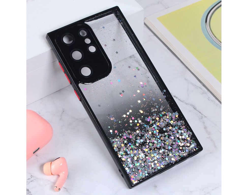 Futrola Frame Glitter - Samsung Galaxy S23 Ultra crna