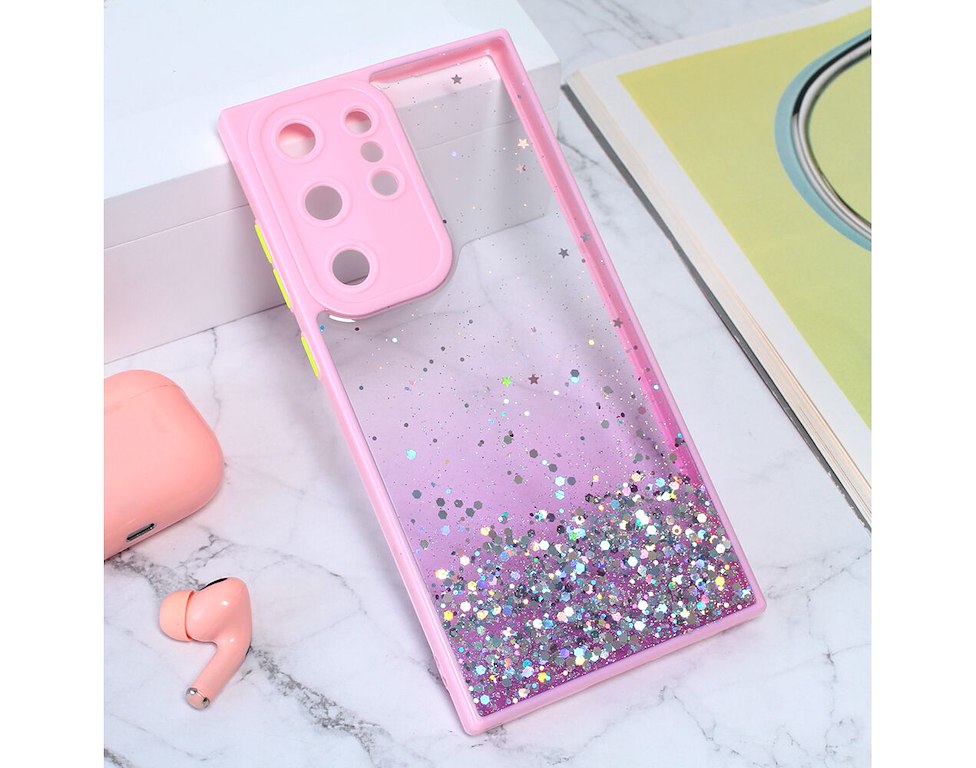 Futrola Frame Glitter - Samsung Galaxy S23 Ultra roze