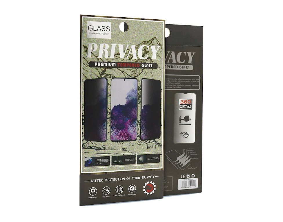 Zastitna folija za ekran GLASS PRIVACY 2.5D full glue - Samsung S911B Galaxy S23 crna (MS)