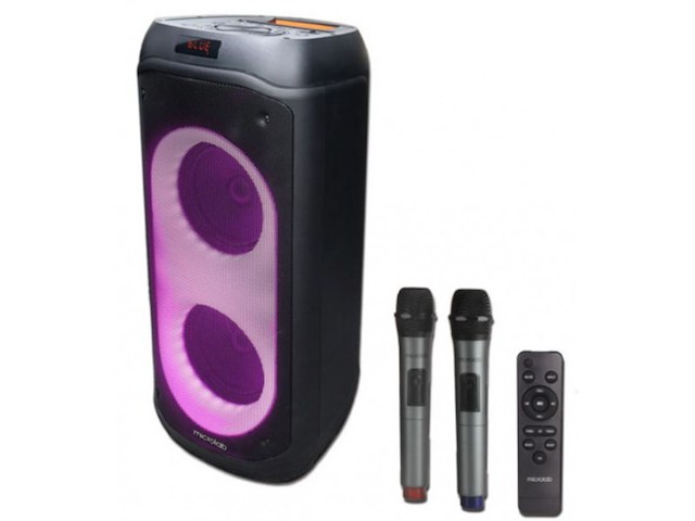 Microlab PT802W karaoke zvucnik 200W, Bluetooth,LED, 11,1V/4400mAh,TWS, Aux, USB, FM,microSD,+ Mic*2
