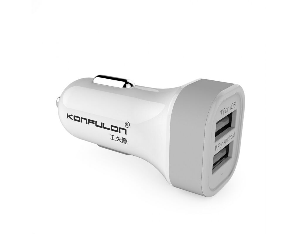 Auto punjac KONFULON C17 dual USB 5V 2.1A sivi