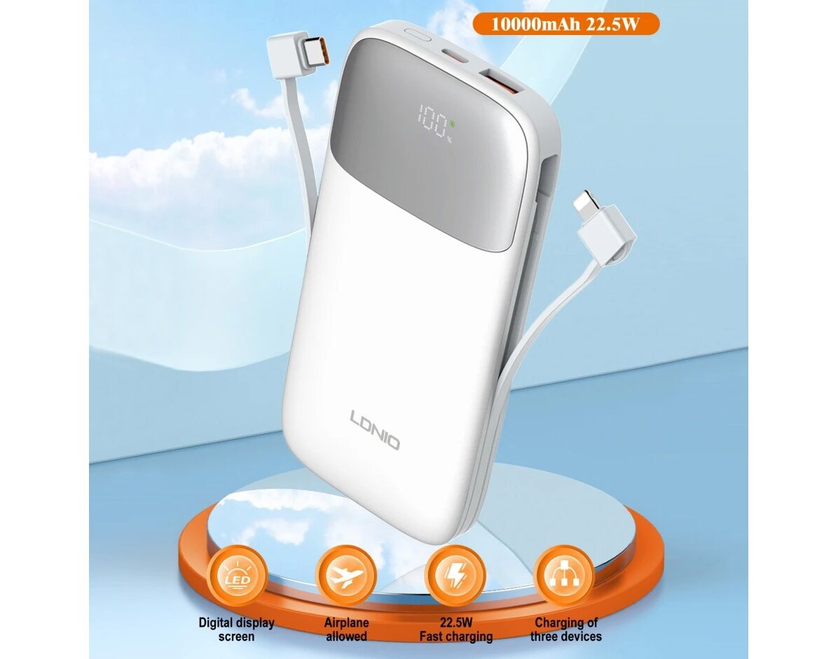 Back up baterija LDNIO PQ19 10000mAh, bela