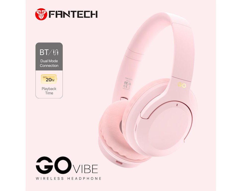 Bluetooth slusalice Fantech GO Vibe WH05 pink
