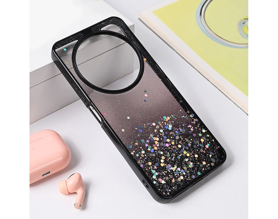 Futrola Frame Glitter - Xiaomi Redmi 14C crna
