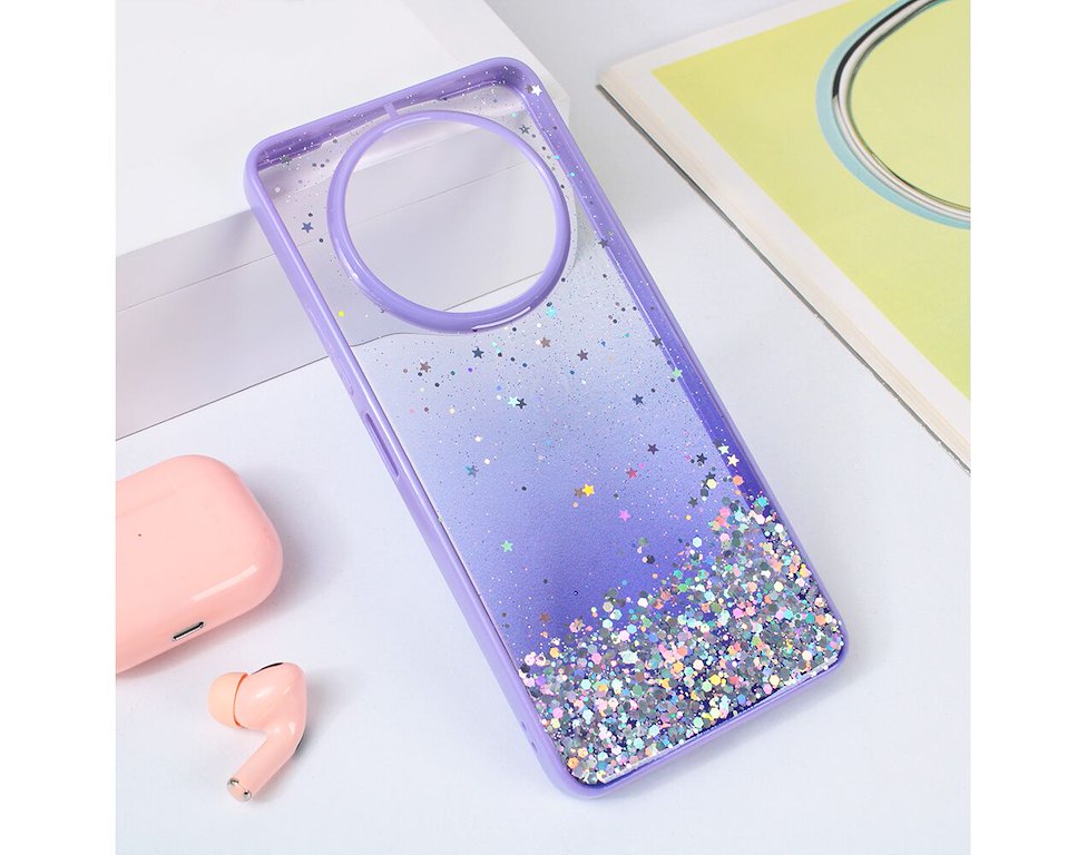 Futrola Frame Glitter - Xiaomi Redmi A3 ljubicasta