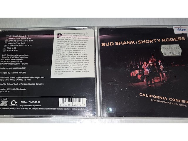 Bud Shank /Shorty Rogers - California concert , ORIG.