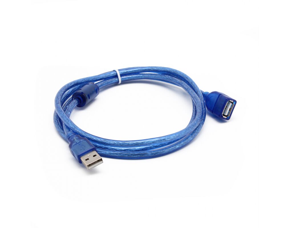 Kabl USB A/F Transparent plavi 1.5m