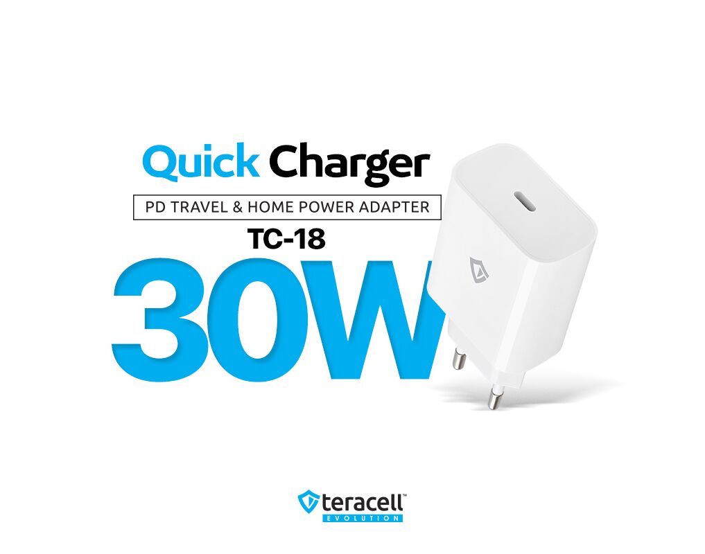 Kucni punjac Teracell Evolution TC-18 PD Fast charging 30W beli CE
