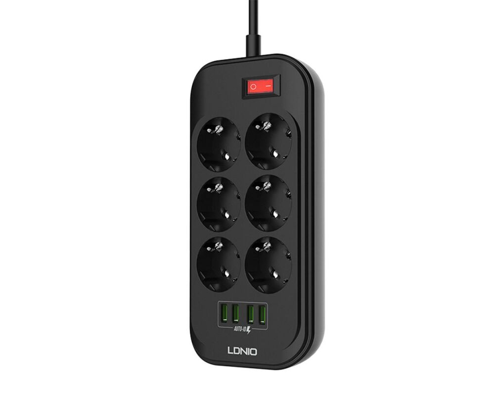 Produzni kabl LDNIO SE6403 6 uticnica 4xUSB 2.0m