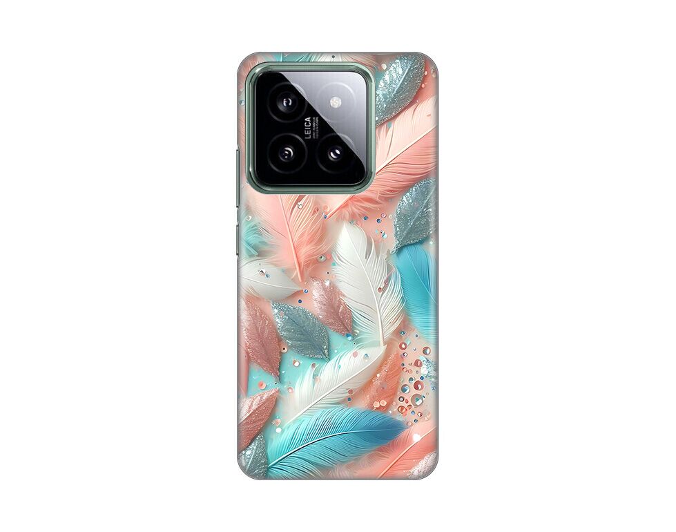 Silikonska futrola PRINT - Xiaomi 14 Pastel Feathers