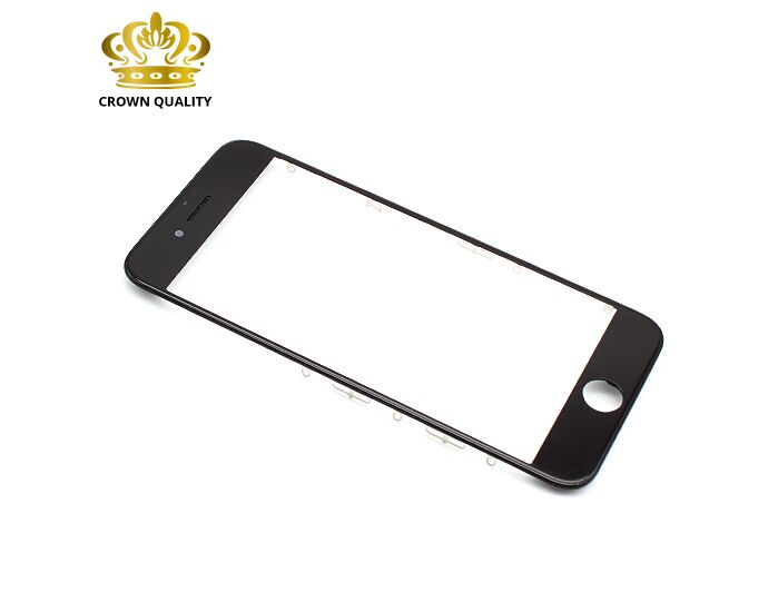 Staklo touchscreen-a - Iphone 7 + frame + OCA stiker (Crown Quality) black (crni) (MS)