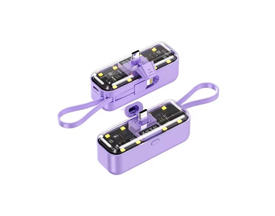 Univerzalna Back Up Baterija prenosiva baterija privezak Oxpower 5000mAh Type C ljubicasta