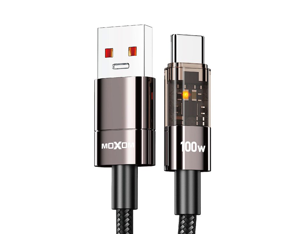 USB data kabl MOXOM LX-CB842 100W Type-C 1.2m crni (MS)