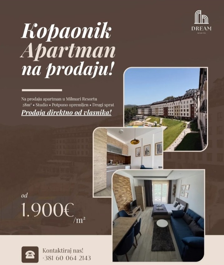 Prodajem apartman u srcu Kopaonika-Milmari Resort 53.200 €
