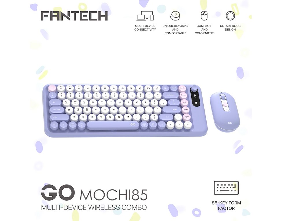 Combo mis tastatura wireless Fantech WK-898 GO mochi85 ljubicasta