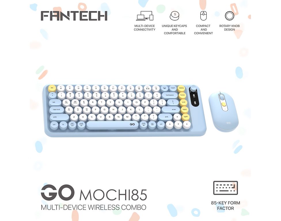 Combo mis tastatura wireless Fantech WK-898 GO mochi85 plava