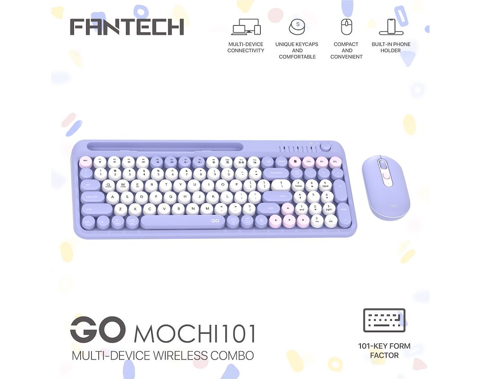 Combo mis tastatura wireless Fantech WK-899 GO mochi101 ljubicasta