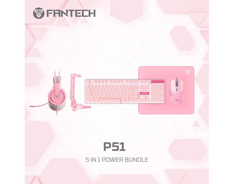 Combo set Gaming Fantech P51 Power 5u1 Sakura