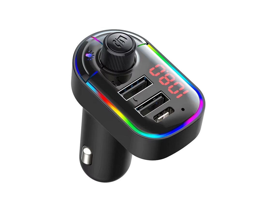 FM transmiter C12 USB PD Bluetooth 5.0 12-24V Handsfree slušalica crni